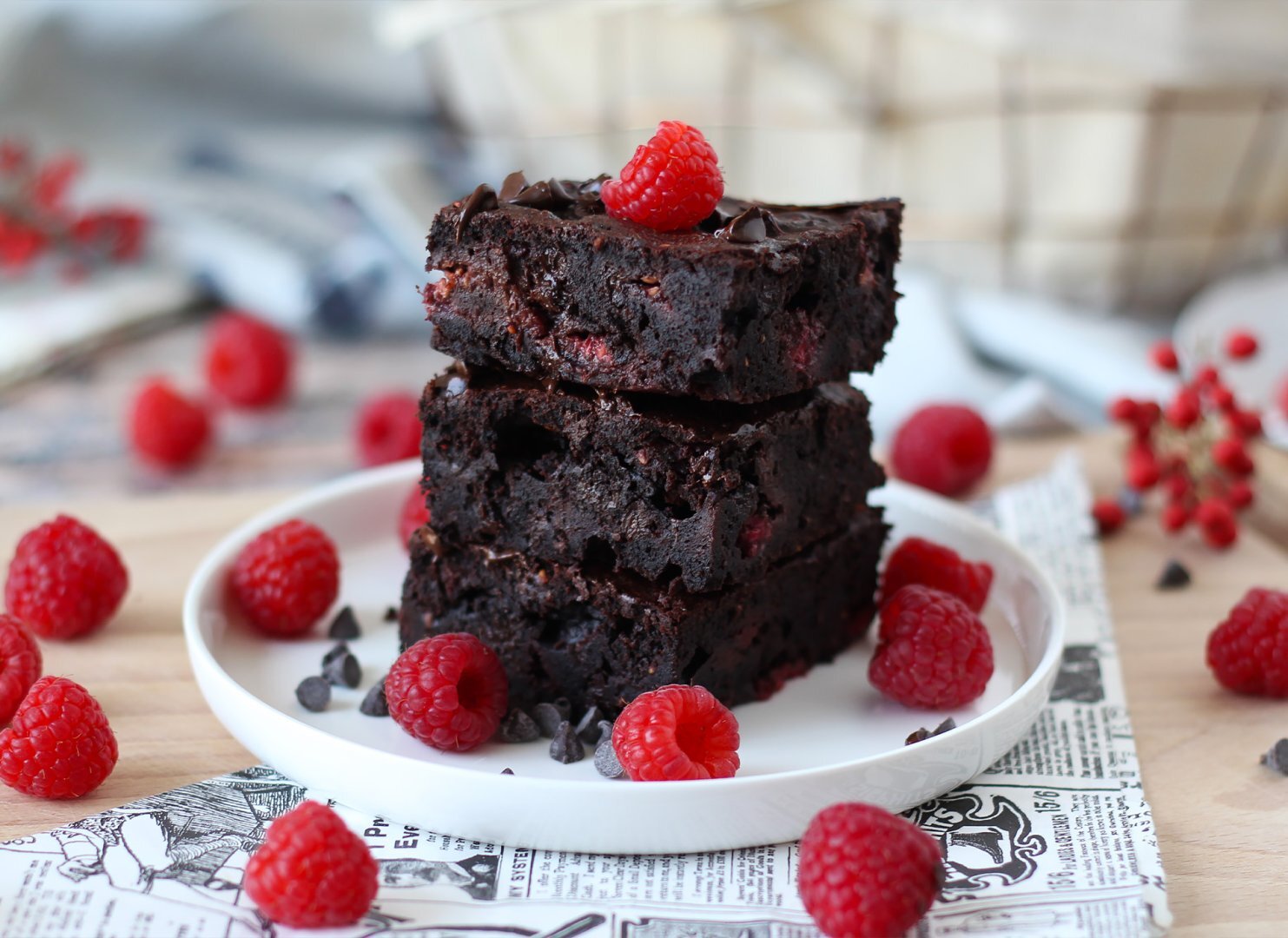 Chocolade-frambozen brownie, pure verwennerij! - Recept Petitchef