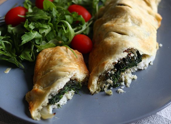 Heek in bladerdeeg met spinazie recept