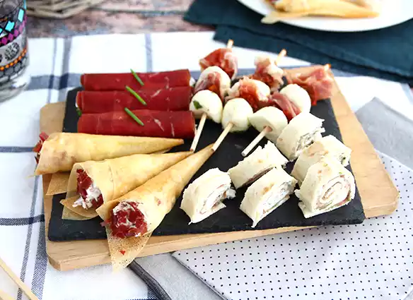 Recept voor kwartet van gedroogd vlees aperitief
