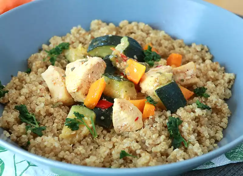 Recept voor quinoa met groenten en kip